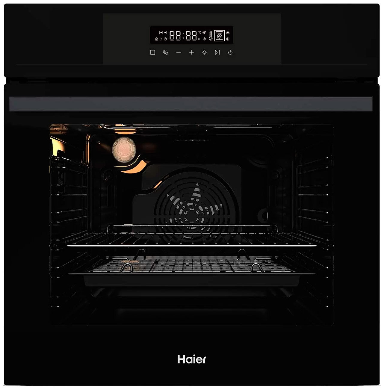 Духовой шкаф Haier HOX-FP3AGB, гидролизная очистка, сенсорный дисплей