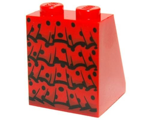 Деталь Lego 3678bpb040 Slope 65 2 x 2 x 2 with Bottom Tube with Minifigure Dress / Skirt / Robe, Black Flamenco Ruffles and Polka Dots Pattern
