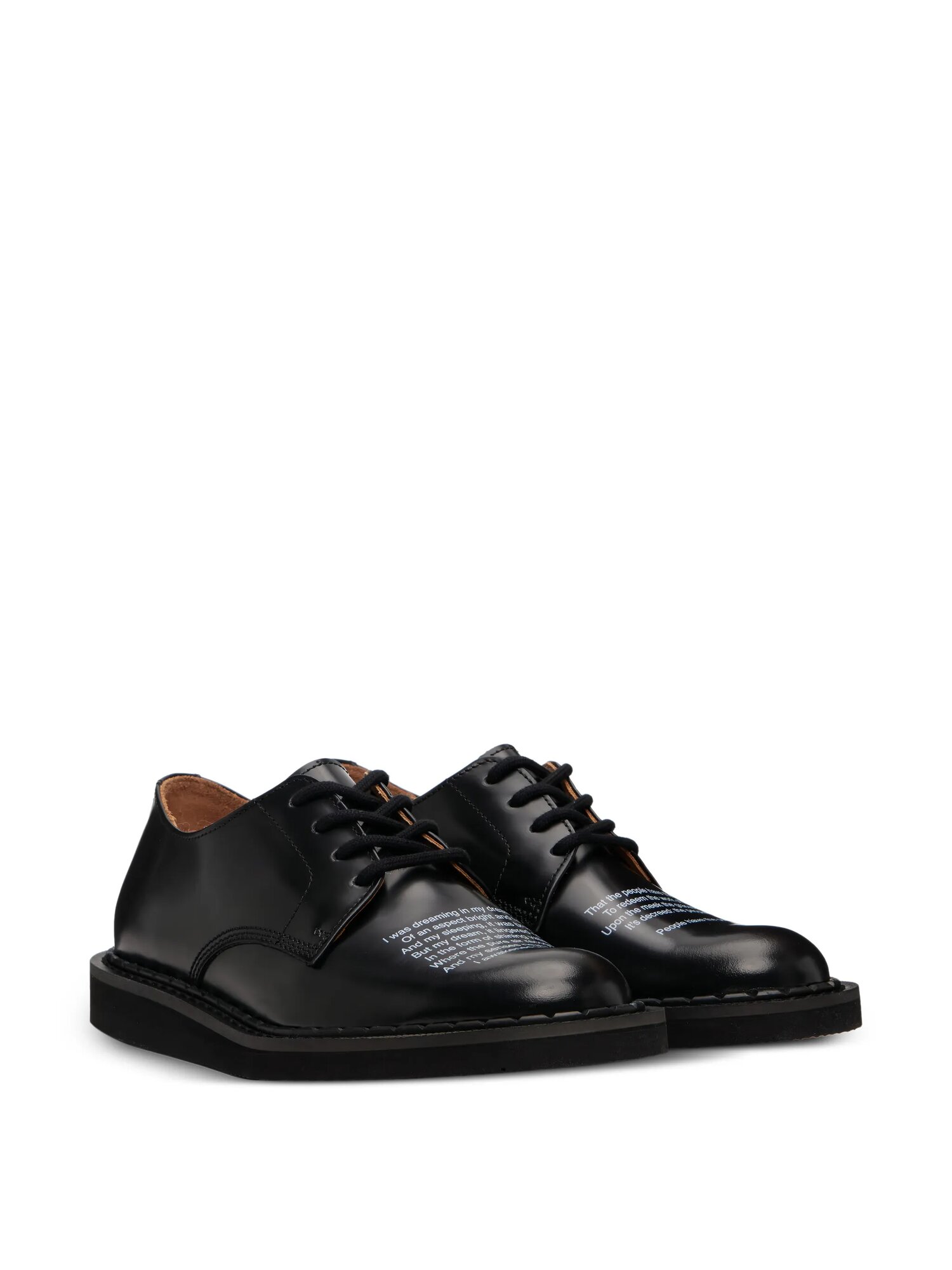 Туфли GEORGE COX Text-print Derby shoes, размер 7, black/black — фото 1