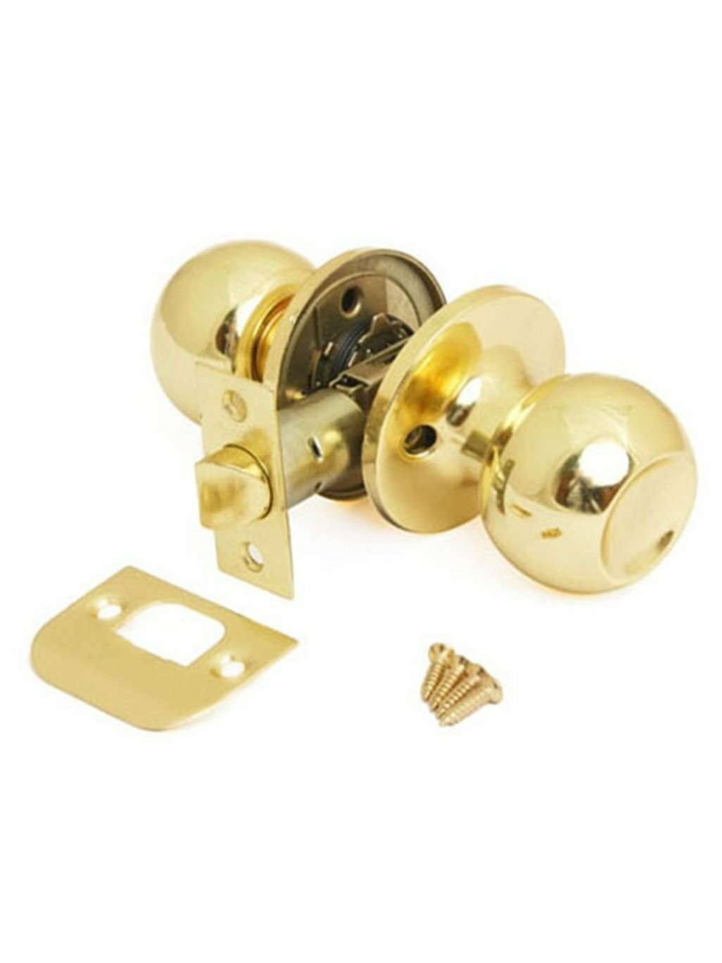 Ручка кноб Avers 6072-05-G, золотая, стальная, для межкомнатных дверей, комплект из 2 штук, круглая розетка, 35-45 мм