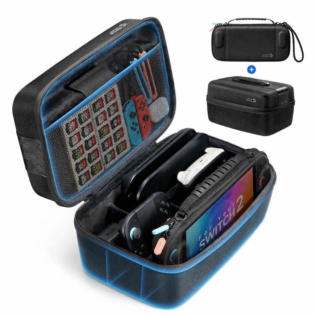 Сумка JSAUX FlexForm Max для Nintendo Switch 2: большой дорожный набор 2 в 1, универсальный кейс для хранения док станции, контроллера и других аксессуаров Нинтендо Свитч 2 - BG0134