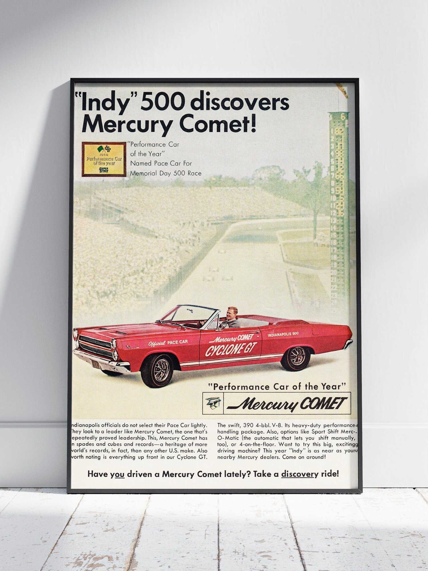 Плакат на стену для интерьера Легенды Авто (Меркури Комета Циклон - Mercury Comet Cyclone) - Постер по машине формата A4 (21x30 см)