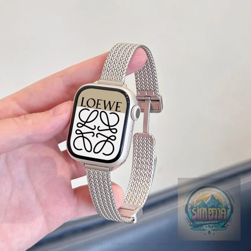 Ремешок для Apple Watch с магнитной застежкой "Пшеничный колос"S10/S9/S8/S7/S6/SE тонкий браслет унисекс - элитный аксессуар для делового стиля
