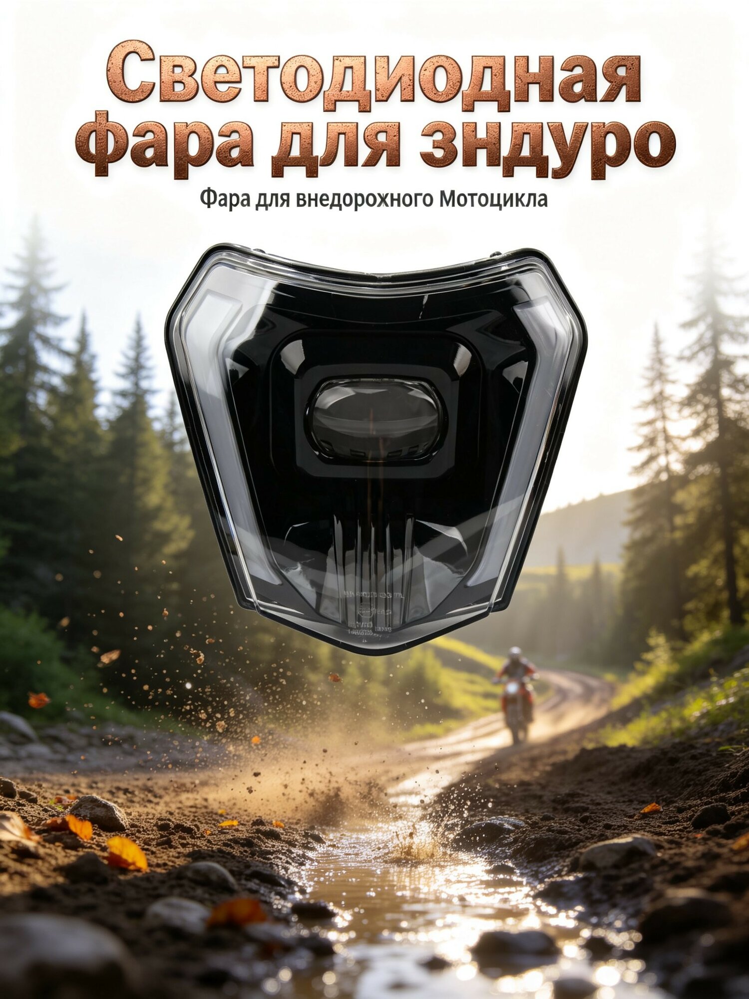 Светодиодная фара-обтекатель для эндуро, освещение высокой интенсивности для внедорожного мотоцикла с простой установкой и повышенной прочностью