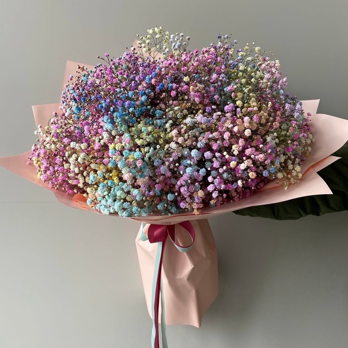 Букет из разноцветной гипсофилы 25 шт, красивый букет цветов, шикарный букет