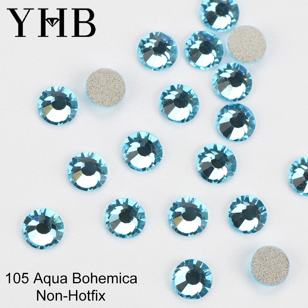 Стразы YHB 6 мм бирюзовые 105 Aqua Bohemica, 288 шт
