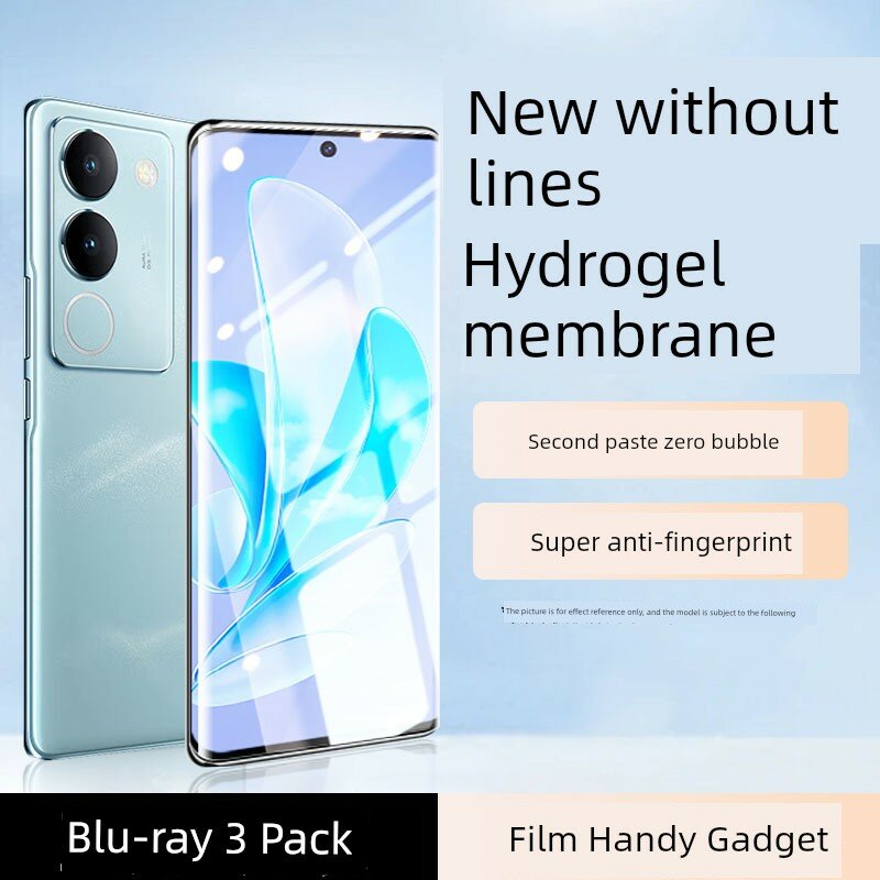 Vivo S17 Pro изогнутый край водная пленка, фильтр синего света, 3 листа, защита глаз для смартфона