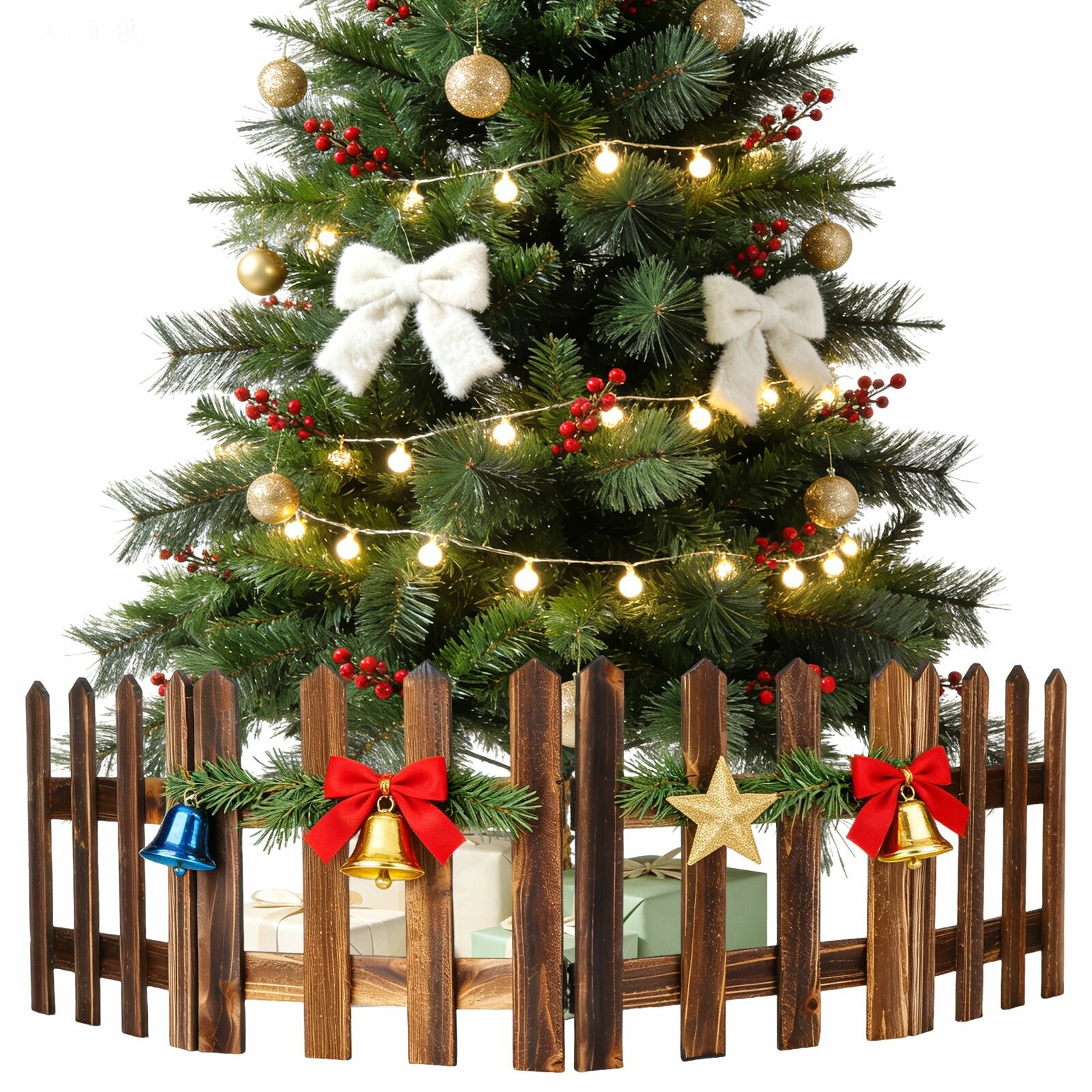 Тёмно-коричневый деревянный забор из бамбука для праздничного оформления и декора