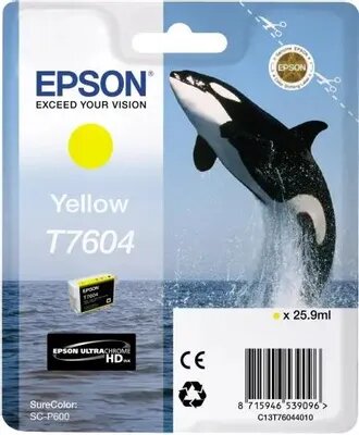 Картридж Epson T7604 желтый C13T76044010