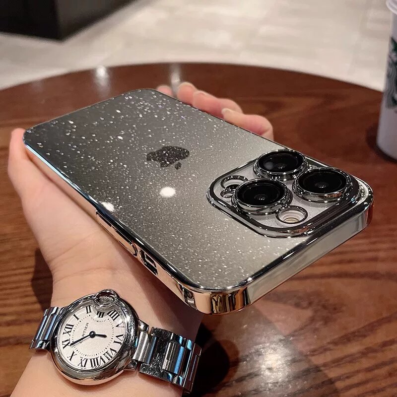 Чехол для iPhone 14 Pro с титановым оригинальным цветом галактического блеска, встроенным защитным покрытием для