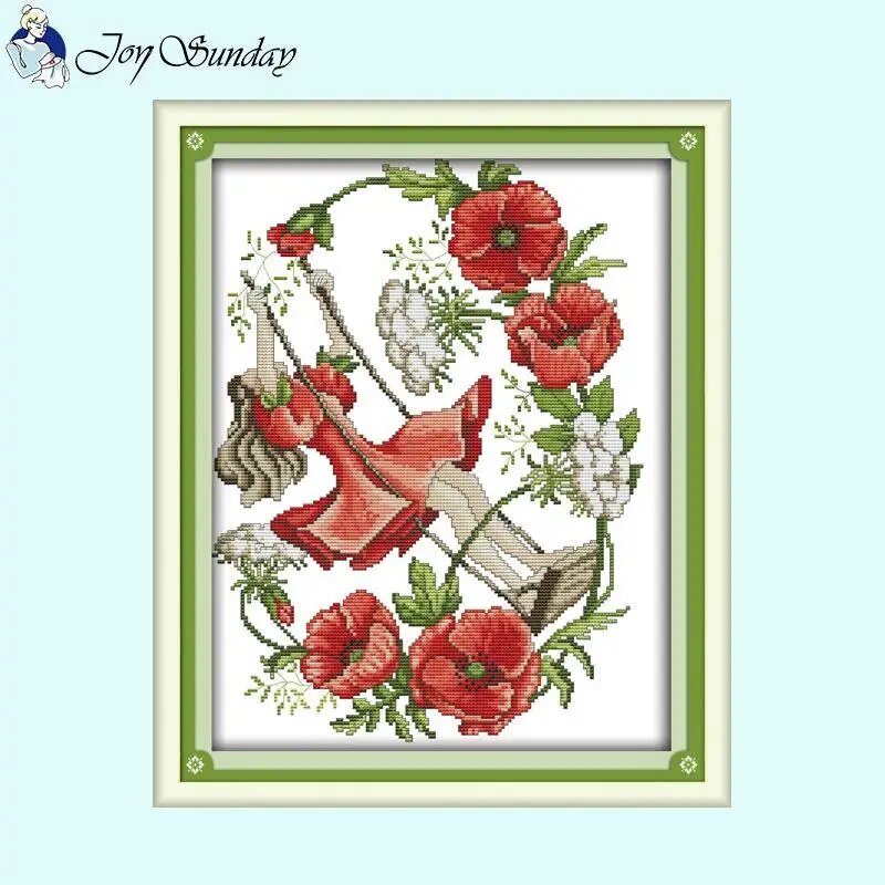 Наборы для вышивки крестом Цветочная фея Joy Sunday 14CT/11CT/16CT C521, 14CT White cloth