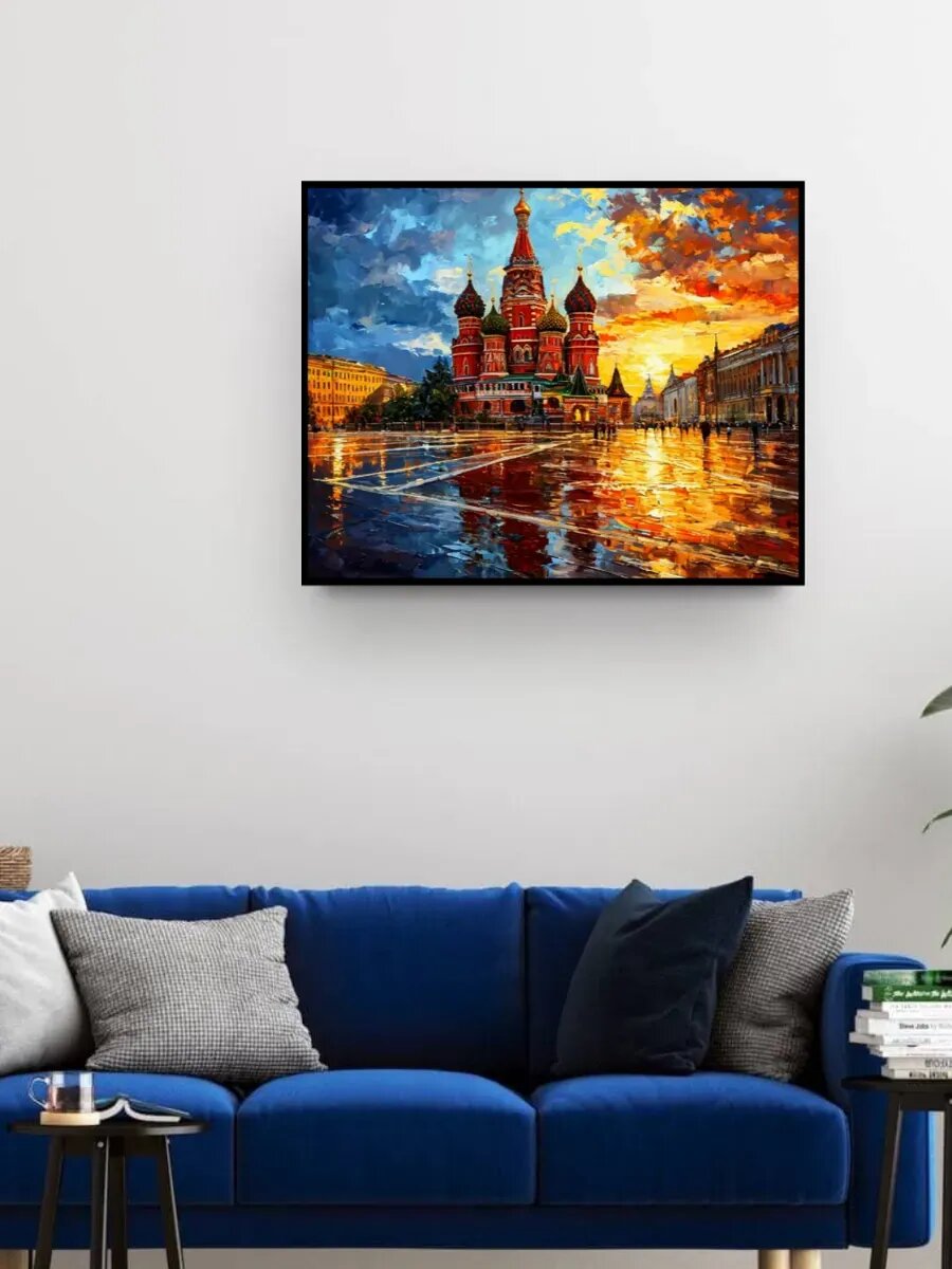 Картина для интерьера 28х35смСобор Василия Блаженного