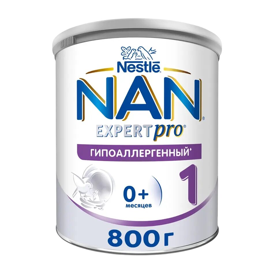 NAN ExpertPro 1 Гипоаллергенный Сухая смесь с рождения 800 г 1 шт