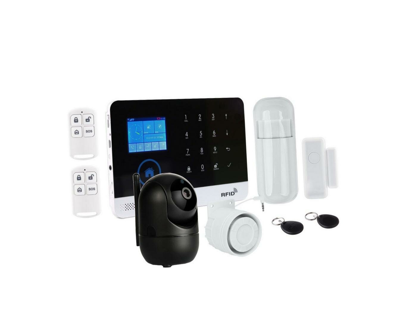 Система GSM/Wi-Fi сигнализация с камерой: HDcom 288Bl-ASW5 и Strazh Oko (Q41187KO) для дома. Встроенный аккумулятор до 6 часов