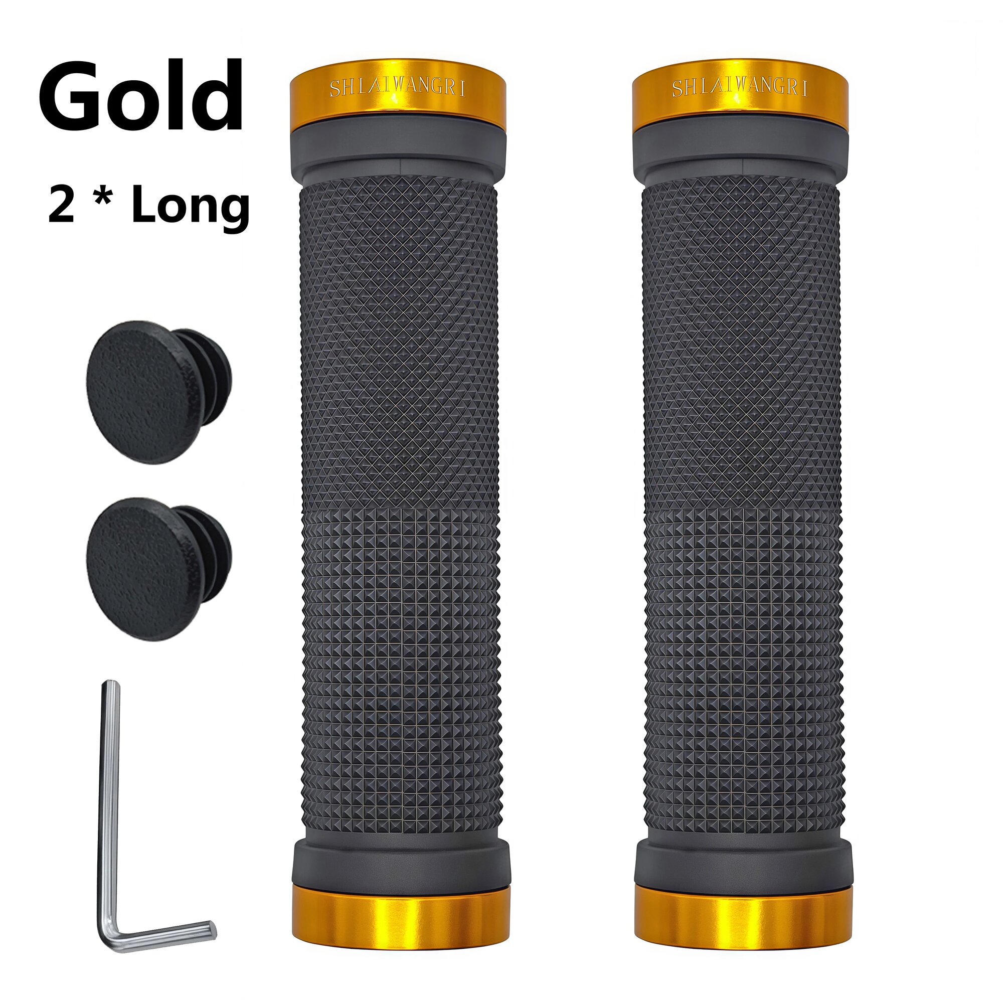 Велосипедные ручки MTB 80 мм резиновые Gold 2 long