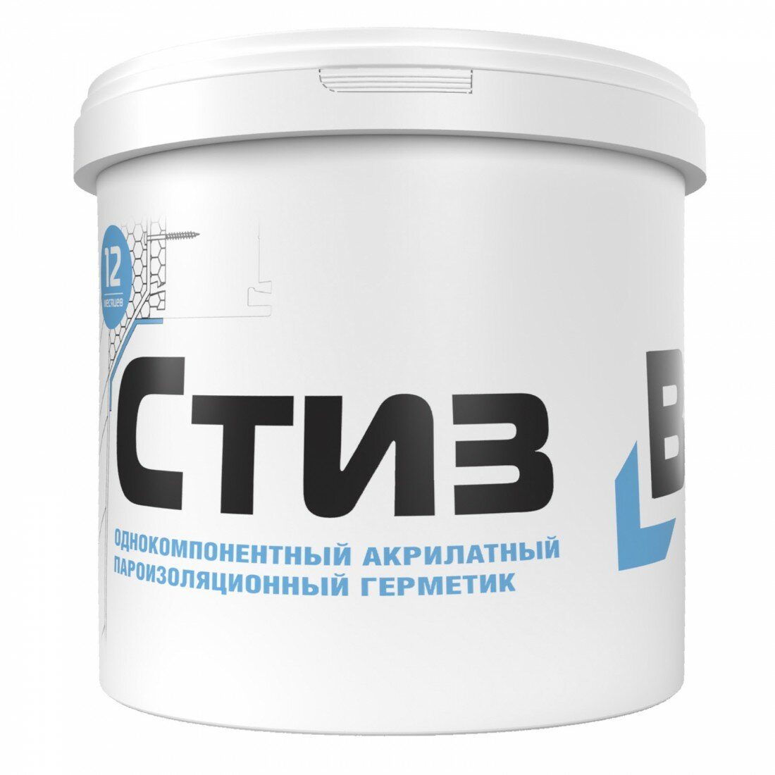 Герметик акриловый Стиз В внутренний белый 3 кг