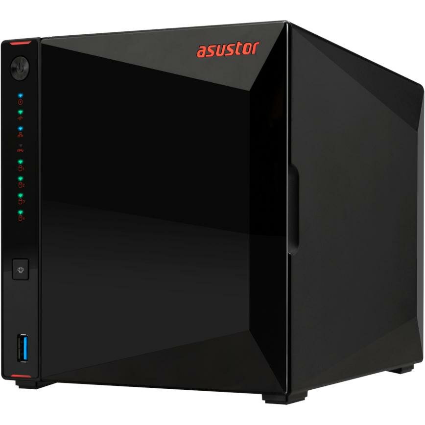 Сетевое хранилище ASUSTOR AS5404T, 2-Bay NAS/Media player/Intel Celeron N5105 2.0GHz up to 2.9GHz, 4GB SO-DIMM DDR4, noHDD(HDD, SSD), 2x2.5Gb (LAN), 3x