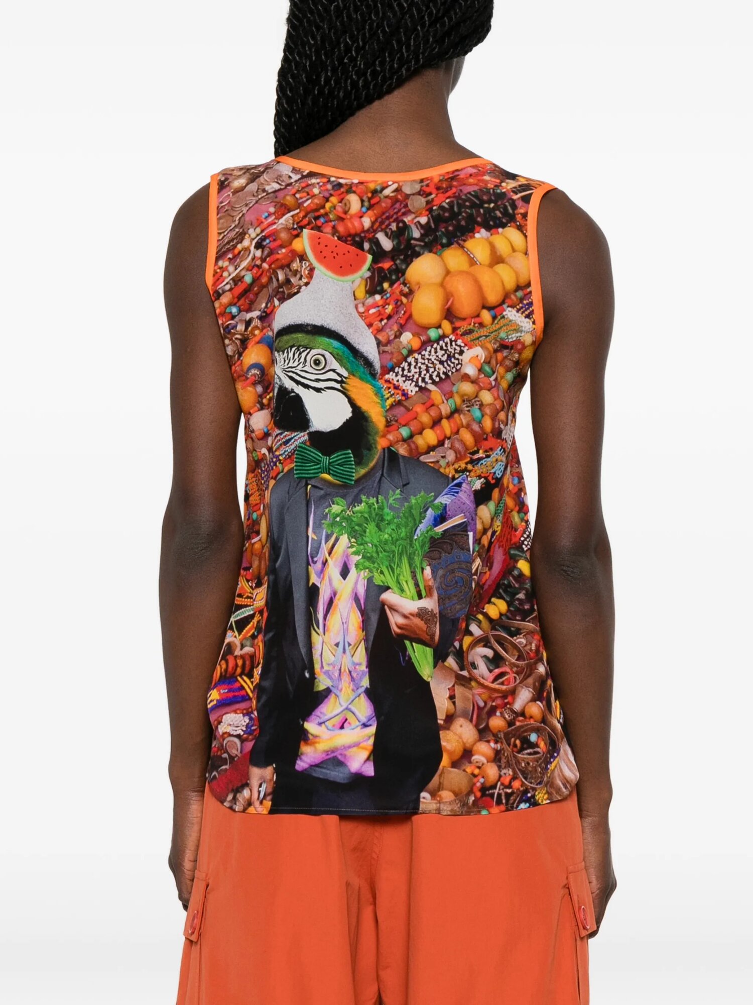 Топ The Artistylist Graphic-print sleeveless top, размер 44, зеленый/оранжевый — фото 1