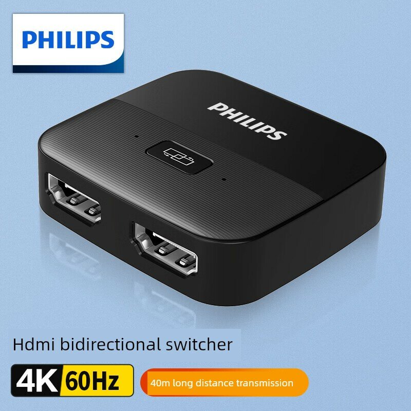 Сплиттер HDMI Philips, 1 вход-2 выхода, кабель-конвертер, адаптер для разделения экрана, высокое разрешение 4K, видео