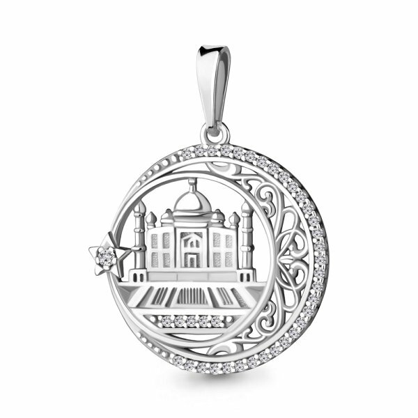 Подвеска, серебро, 925 проба, родирование, фианит