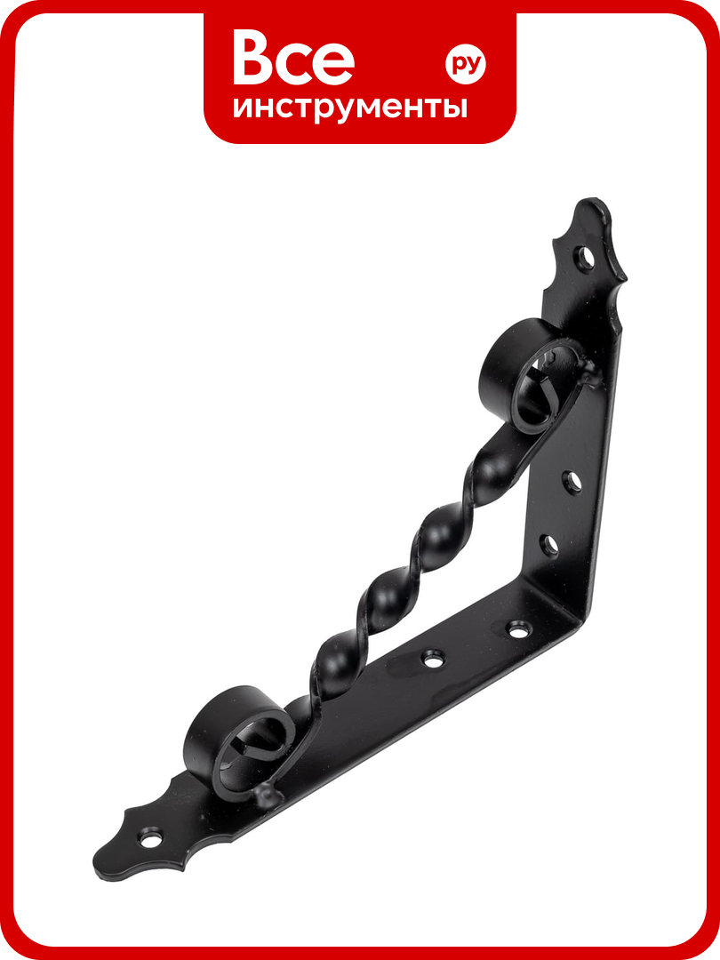 Фигурный кронштейн, 150х125 мм, мод.2, черный DOMART 4660015166090