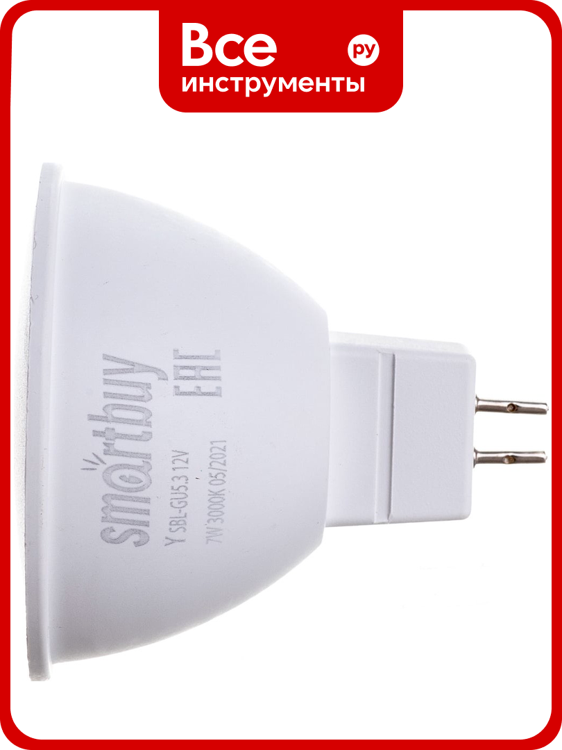 Светодиодная лампа Smartbuy LED Gu5,3/ 12V-07W/3000 SBL-GU5_3-07-30K-12V