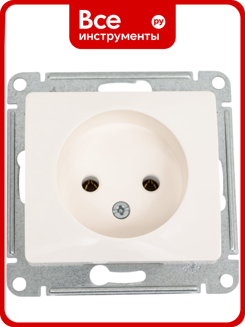 Розетка Systeme Electric Glossa без заземления,16А, 250В, механизм, молочный