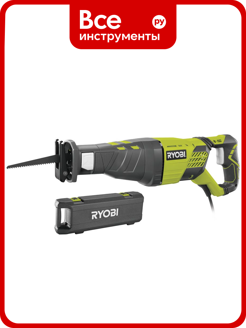 Сабельная пила Ryobi RRS1200-K с бесключевой заменой оснастки, плавный пуск, пластиковый корпус для бытового