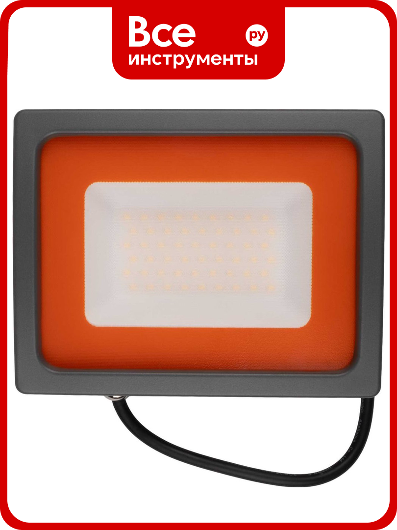 Светодиодный прожектор Jazzway PFL-SC 50Вт 3000К IP65 190-260В закаленное матовое стекло (теплый белый свет) 5010079