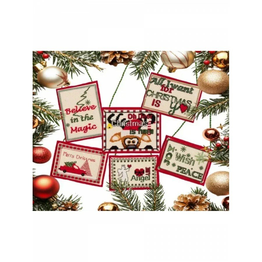 Набор для вышивания Christmas Ornaments Set of 6 materials incl, канва Aida 16 ct THEA GOUVERNEUR 608A