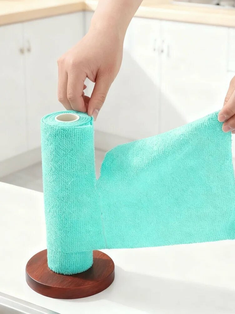 Салфетка для уборки, 20*20 см, 1 рулон, зелёная, выбрасывать каждую неделю, подходит для кухни и туалета