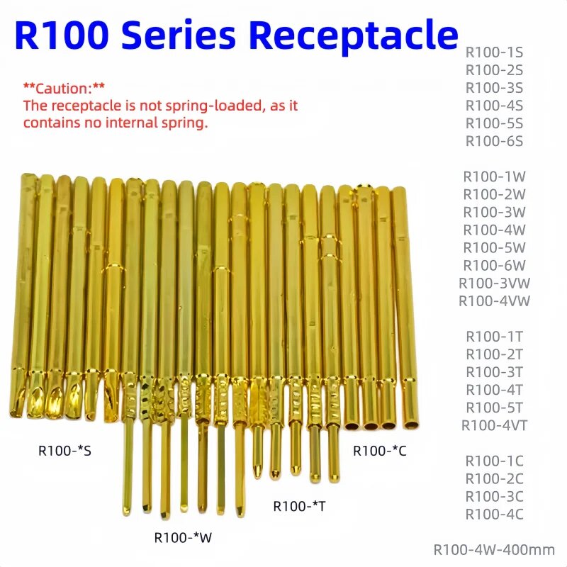 Разъемы Pogo Pin AOSHANG R100, Диаметр 20PCS, Длина R100-1S