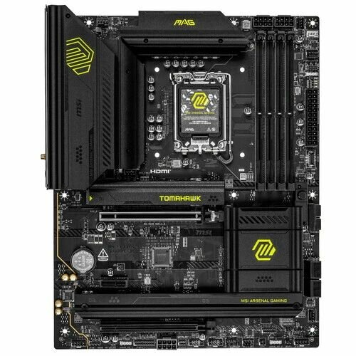 Материнская плата MSI MAG B860 TOMAHAWK WIFI - LGA 1851, Intel B860, 4xDDR5-6400 МГц, 1xPCI-Ex16, 3xM.2, ATX