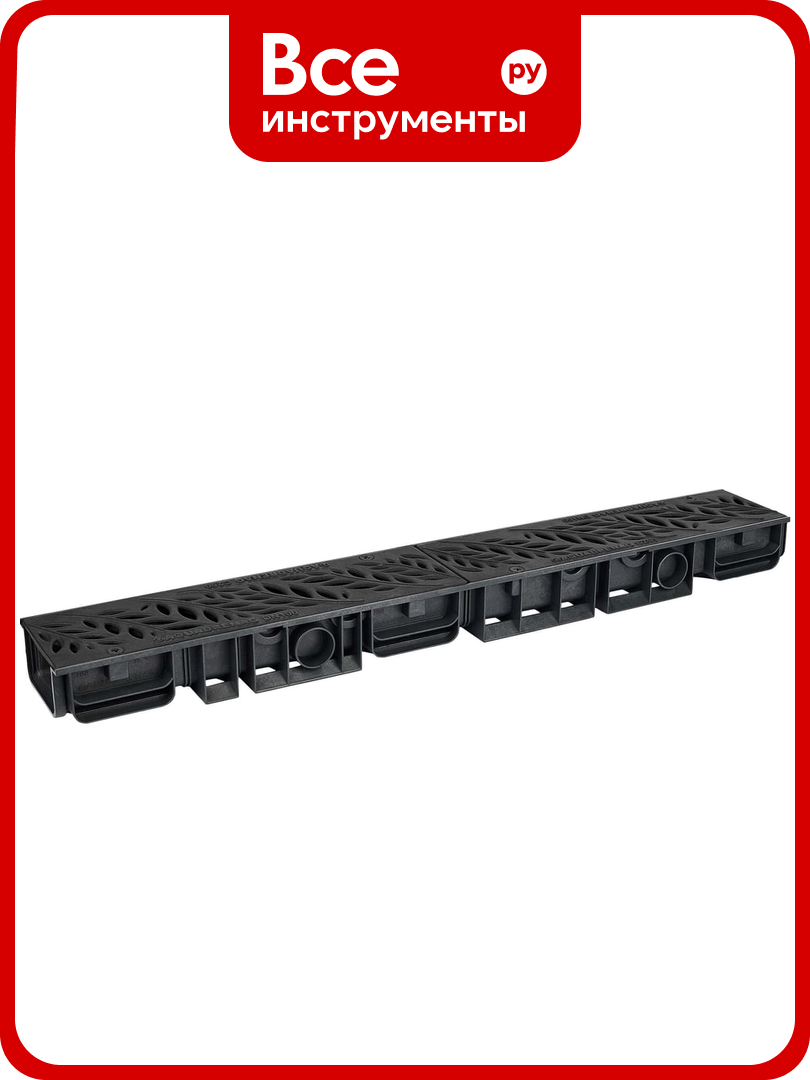 Лоток водоотводный пластиковый AQUADRENAG ЛВП Classic AQD DN100 H80 с решеткой чугунной Forest и кре Q1080-CHF