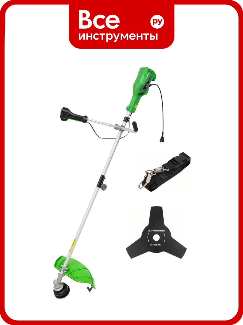 Триммер электрический TRUEGREEN 1.4 кВт, леска/нож TG7A231