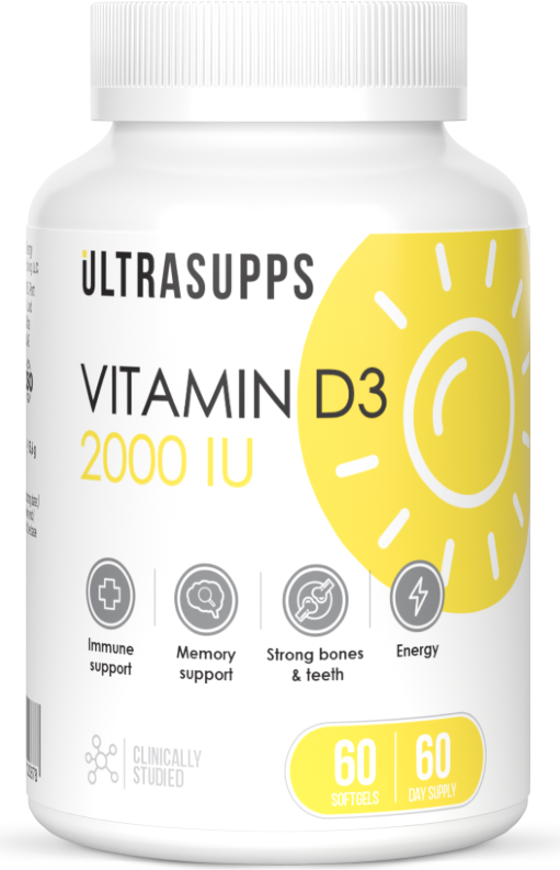 UltraSupps Витамин Д3 2000 МЕ 60 шт. Vitamin D3 2000 IU 60 50ml