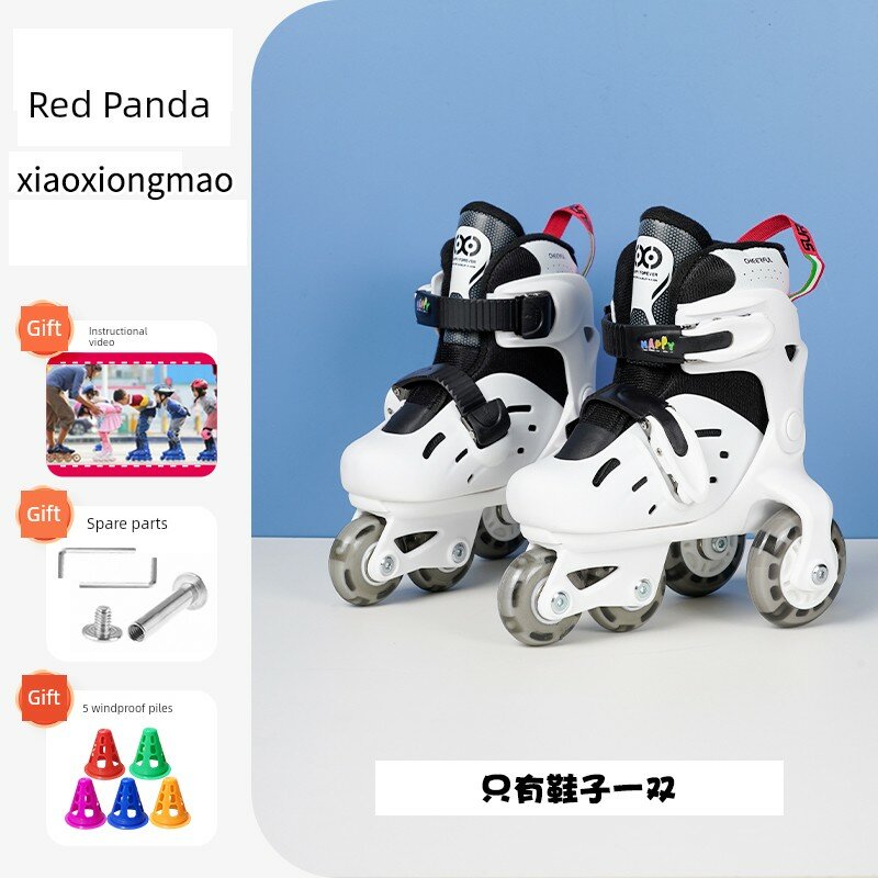 Коньки Pro Little Panda одиночный ботинок, Светящийся дизайн, XS размер для возрастов 2-4 лет, Без шлемов и защиты