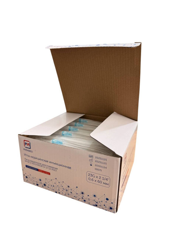 Paramed Иглы инъекционные 23G (0,60 х 60 мм), 100 штук
