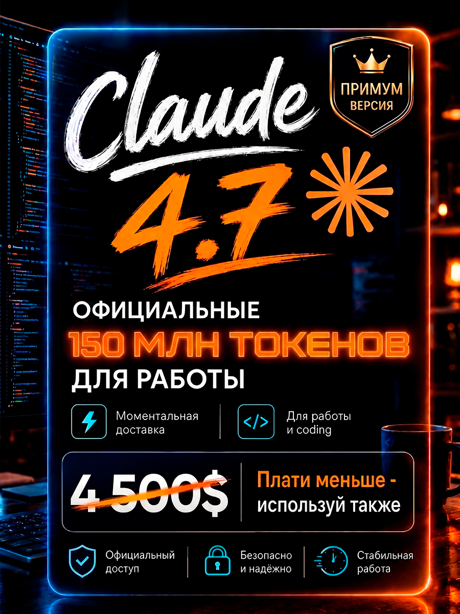Claude Opus 4.8 API-ключ 150 МЛН токенов | Официальный API ключ для Claude 150 млн токенов