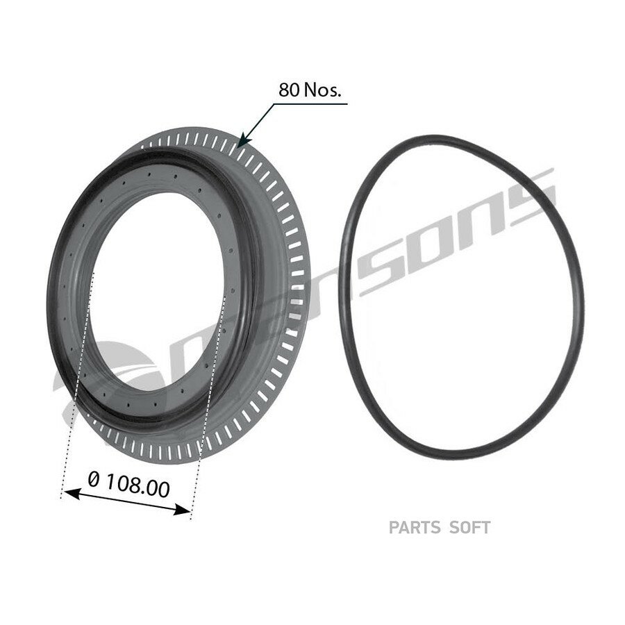 Ремкомплект ступицы! сальник с ABS 107.5x153/185x20 (мр) + упл. кольцо\ SMB от официального дистрибьютора, MANSONS, артикул GR170