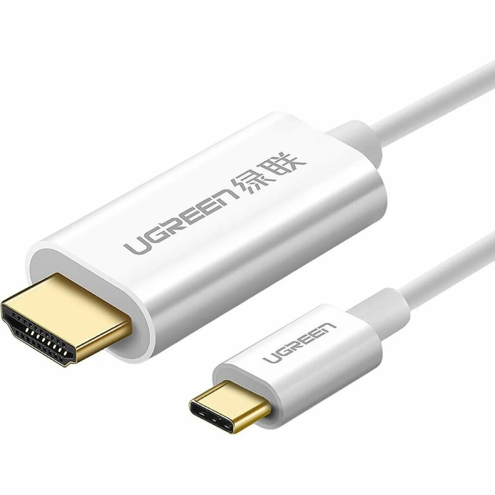 Кабель UGREEN MM121 (30841) USB-C to HDMI Male to Male ABS Case.1,5м белый, 2162371