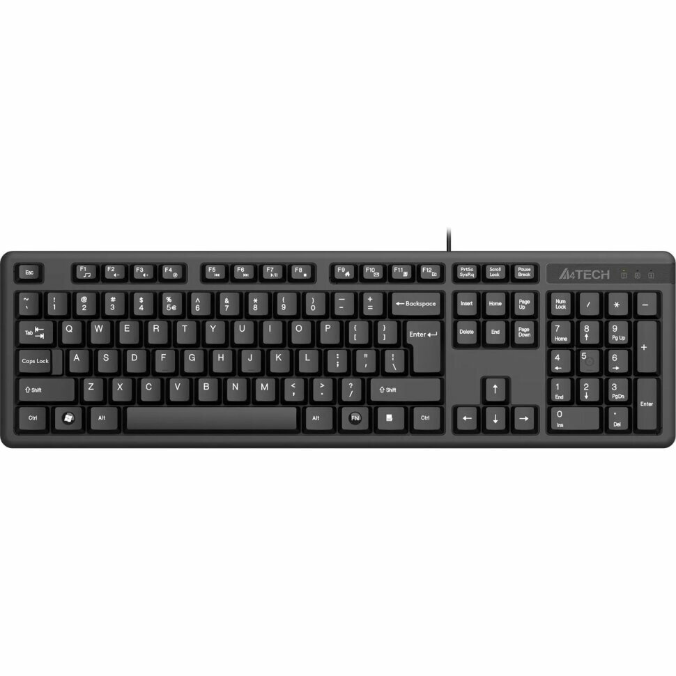 Клавиатура A4Tech KK-3 черный USB KK-3 USB (BLACK), 1931889