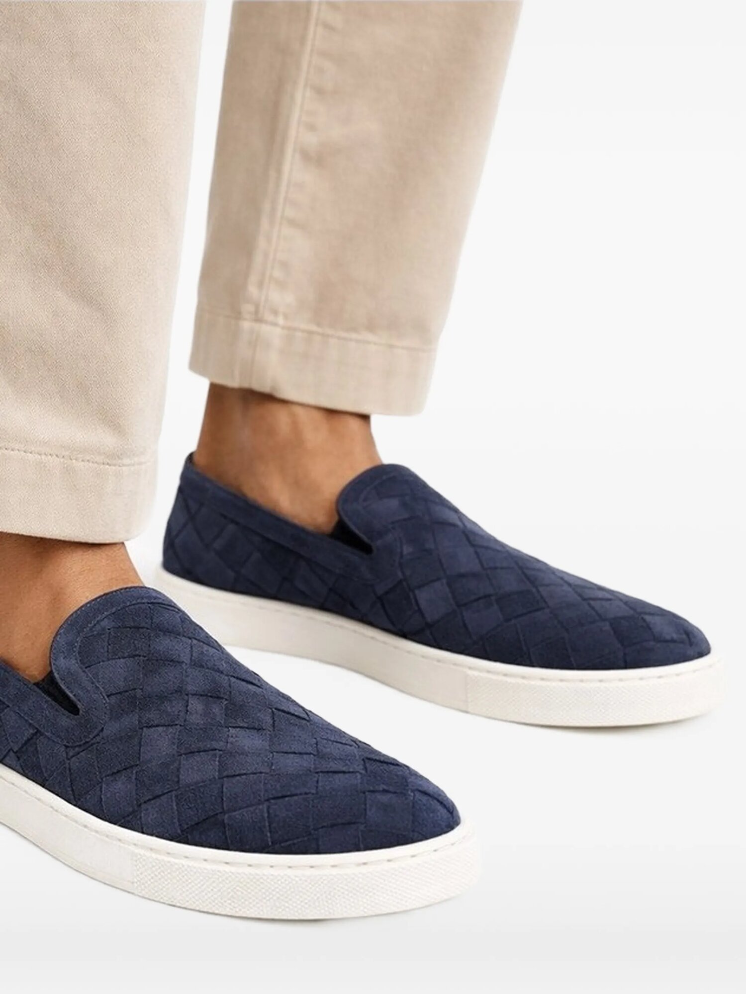 Лоферы poche PARIS Woven-suede loafers, размер 42, blue — фото 1