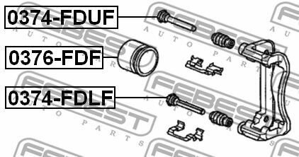 Втулка направляющая суппорта тормозного переднего HONDA ACCORD CL 2002-2008 FEBEST 0374-FDUF