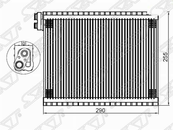 Испаритель кондиционера SAT ST-88501-35100 Toyota Land Cruiser Prado J120 02-09 / Lexus GX 02-09
