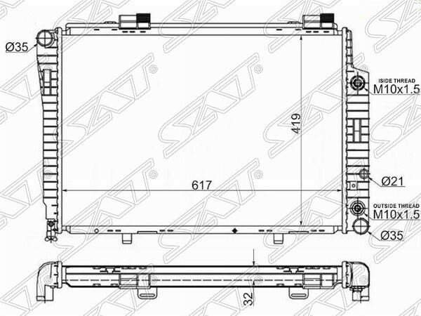 Радиатор SAT MB0008-1 Mercedes-Benz C-Class 93-01 / E-Class 95-03