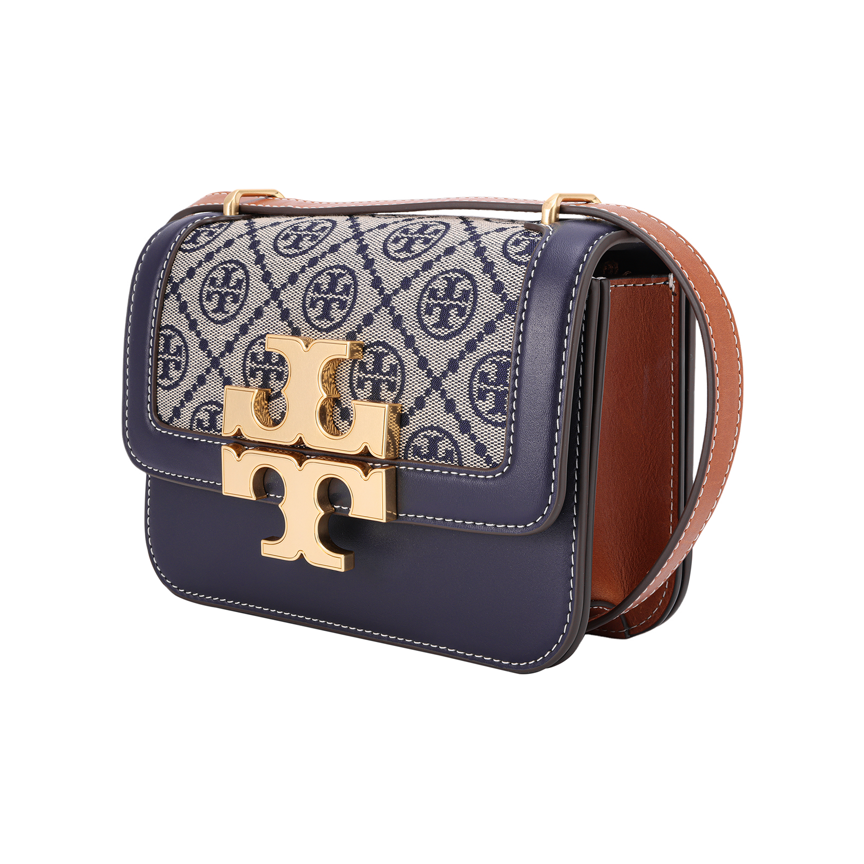 Сумка Tory Burch T Monogram, серый/синий — фото 1