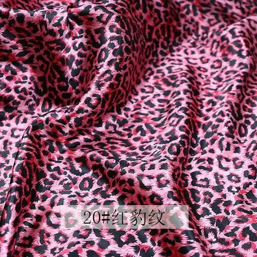 Атласная ткань леопард, розовая, 1,5м x 1м, Color: 20 red
