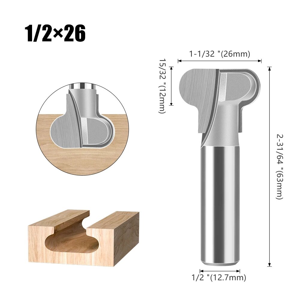 Фреза для дерева 1/2"x26, 12.7X26mm, сплав вольфрама и кобальта