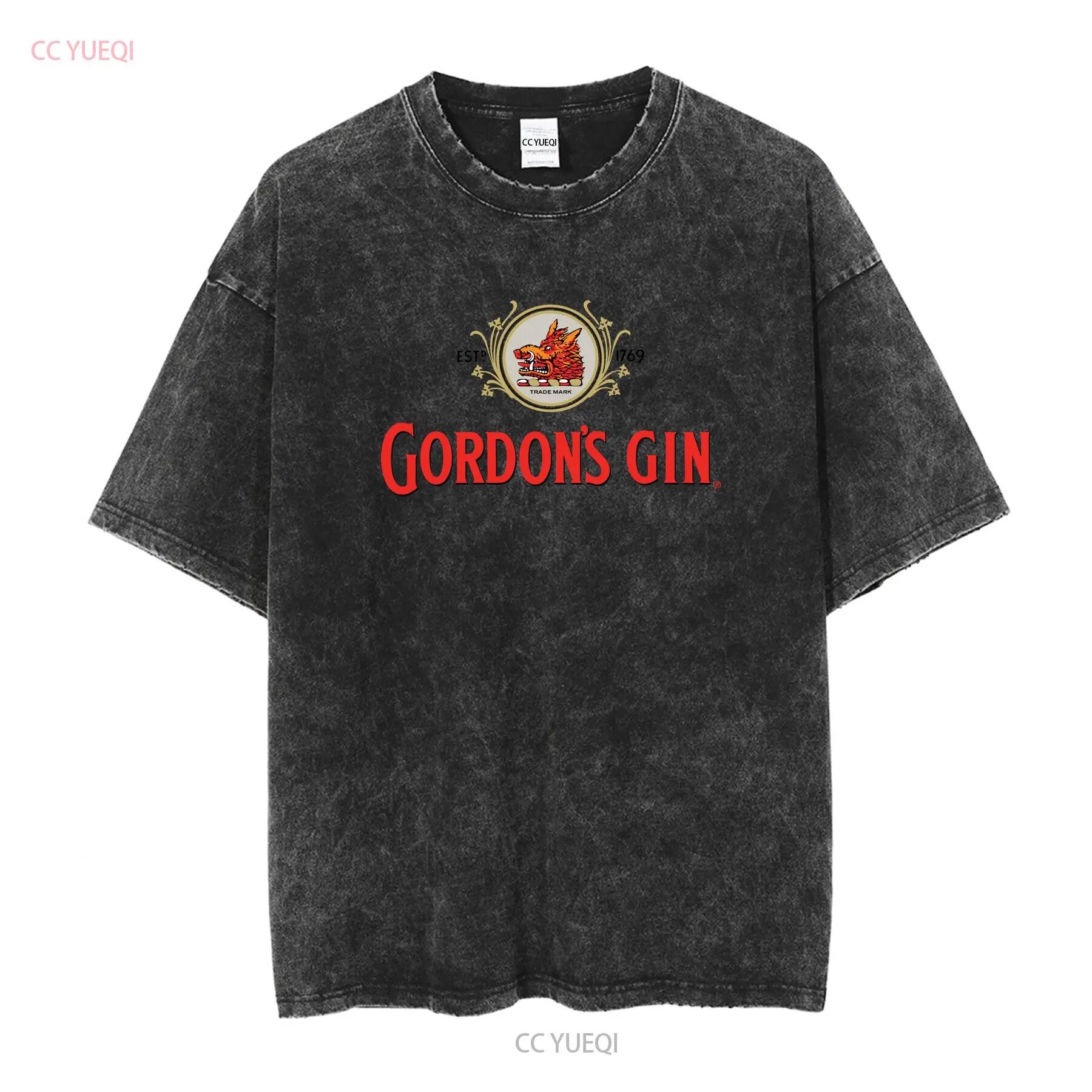 Футболка мужская/женская Gordons Gin Vintage, серый, M, Washed Black